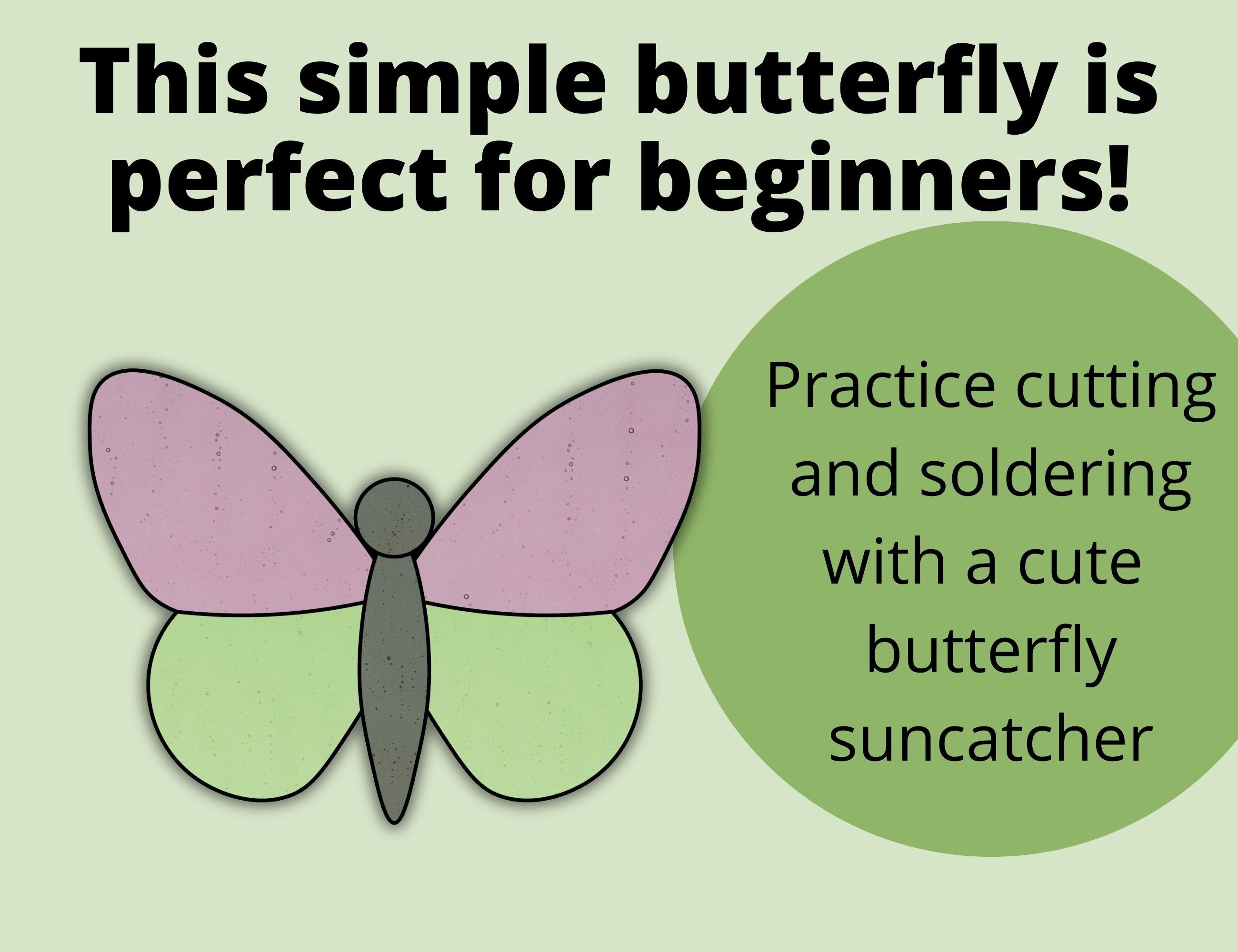 Simple Butterfly Stained Glass Pattern Easy Beginner Level - Etsy