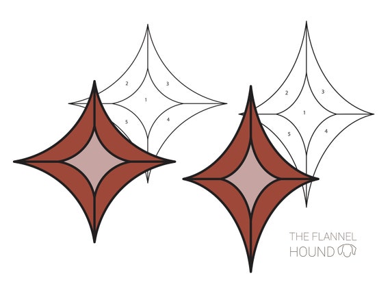 Diamond Suncatcher Stained Glass Pattern Set of 2 Hobby | Etsy