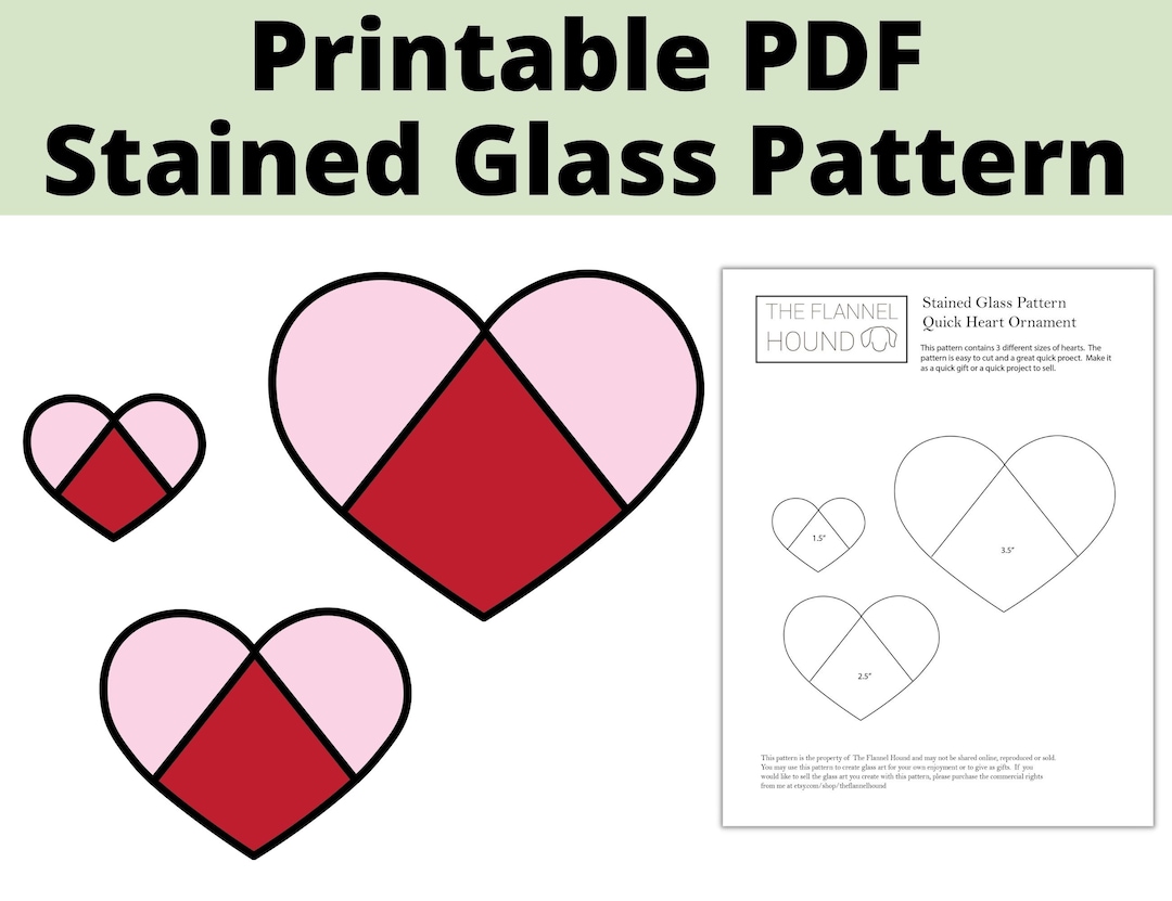 Quick Stained Glass Heart Pattern For Beginners Quick And Easy Heart 7008