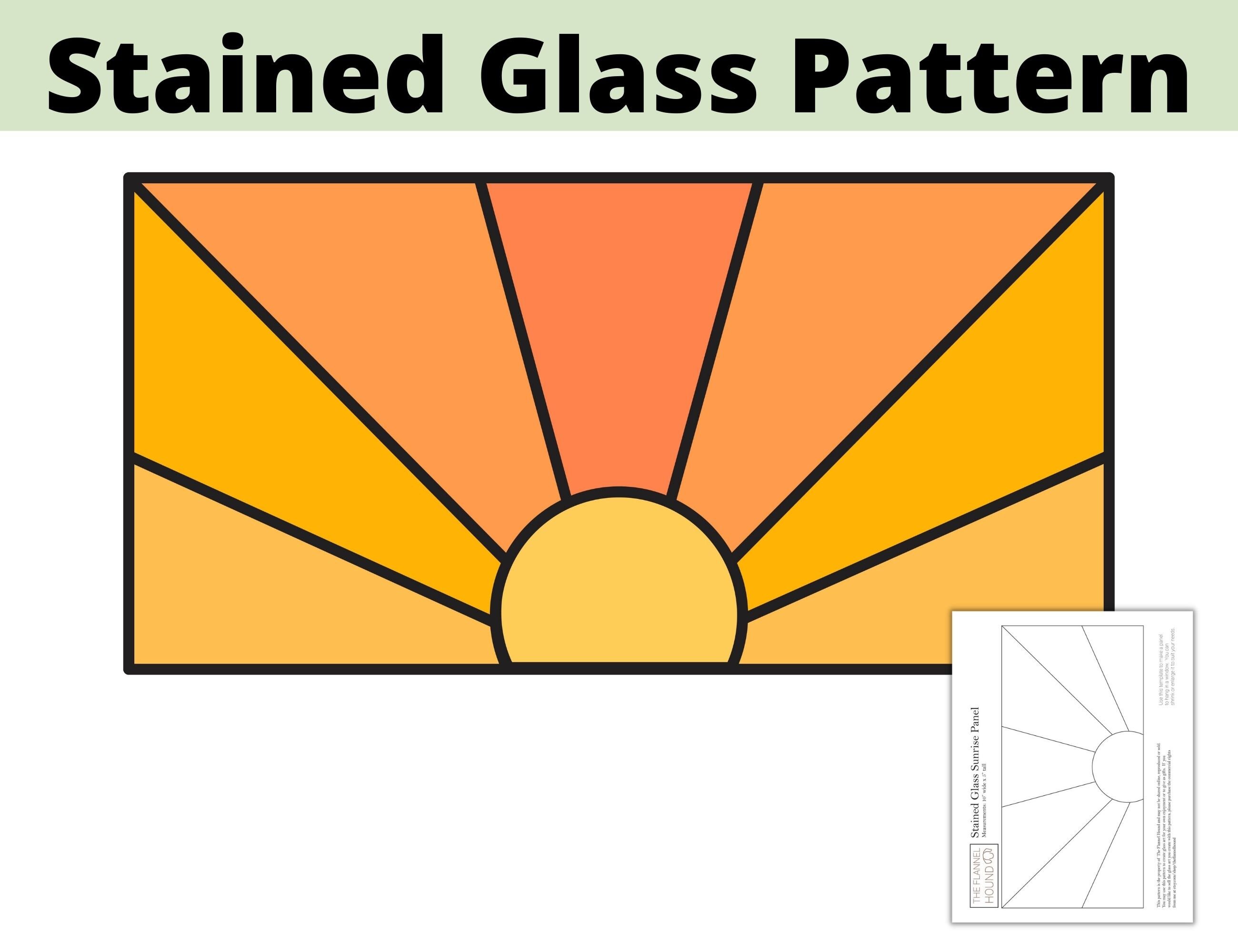 Sunrise Panel Stained Glass Pattern for Instant Download PDF - Etsy