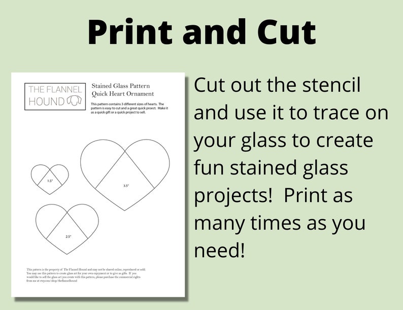 Quick Stained Glass Heart Pattern for Beginners, Quick and Easy Heart ...
