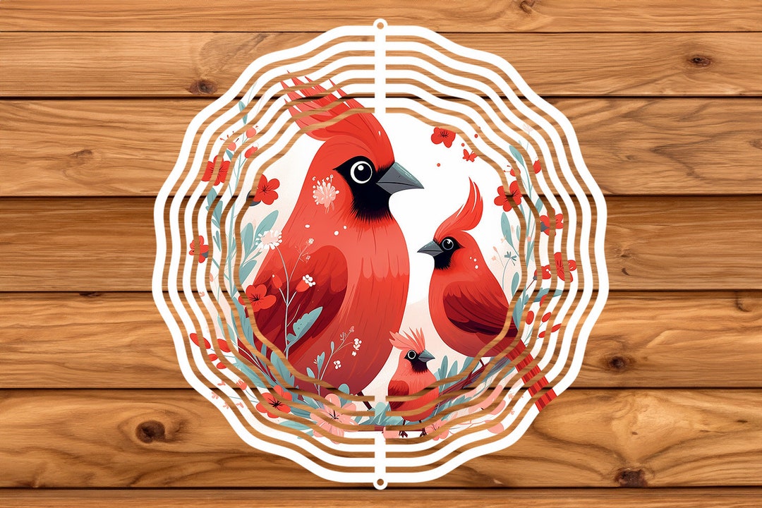 Digital Download of Bohemian Style Cardinal and Family Wind Spinner PNG ...