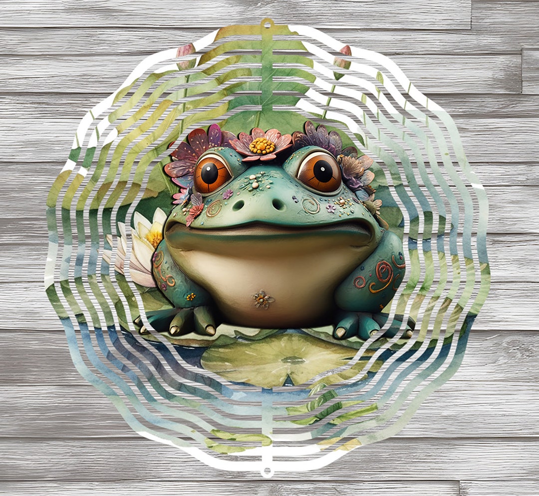 Lively Boho Frog Wind Spinner Png Lively Garden Art - Etsy