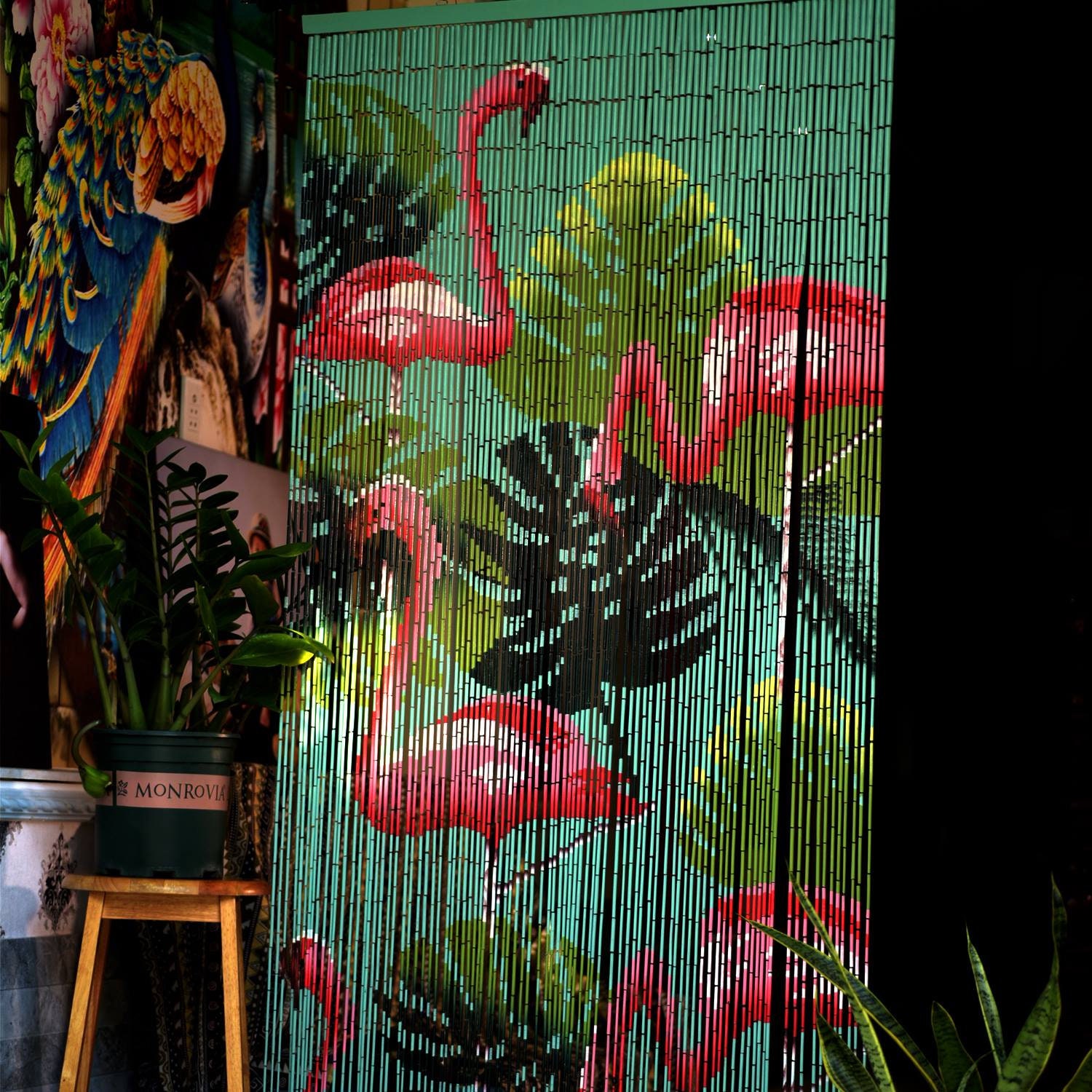 Bamboo door curtain store