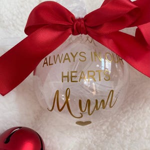 Memorial Bauble, Personalised Christmas Memory Bauble, Remembrance ...