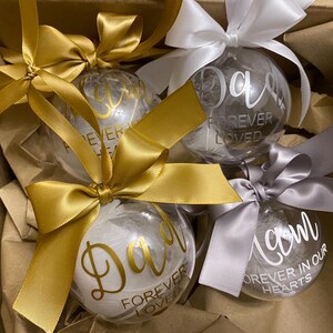 Memorial Bauble, Personalised Christmas Memory Bauble, Remembrance ...