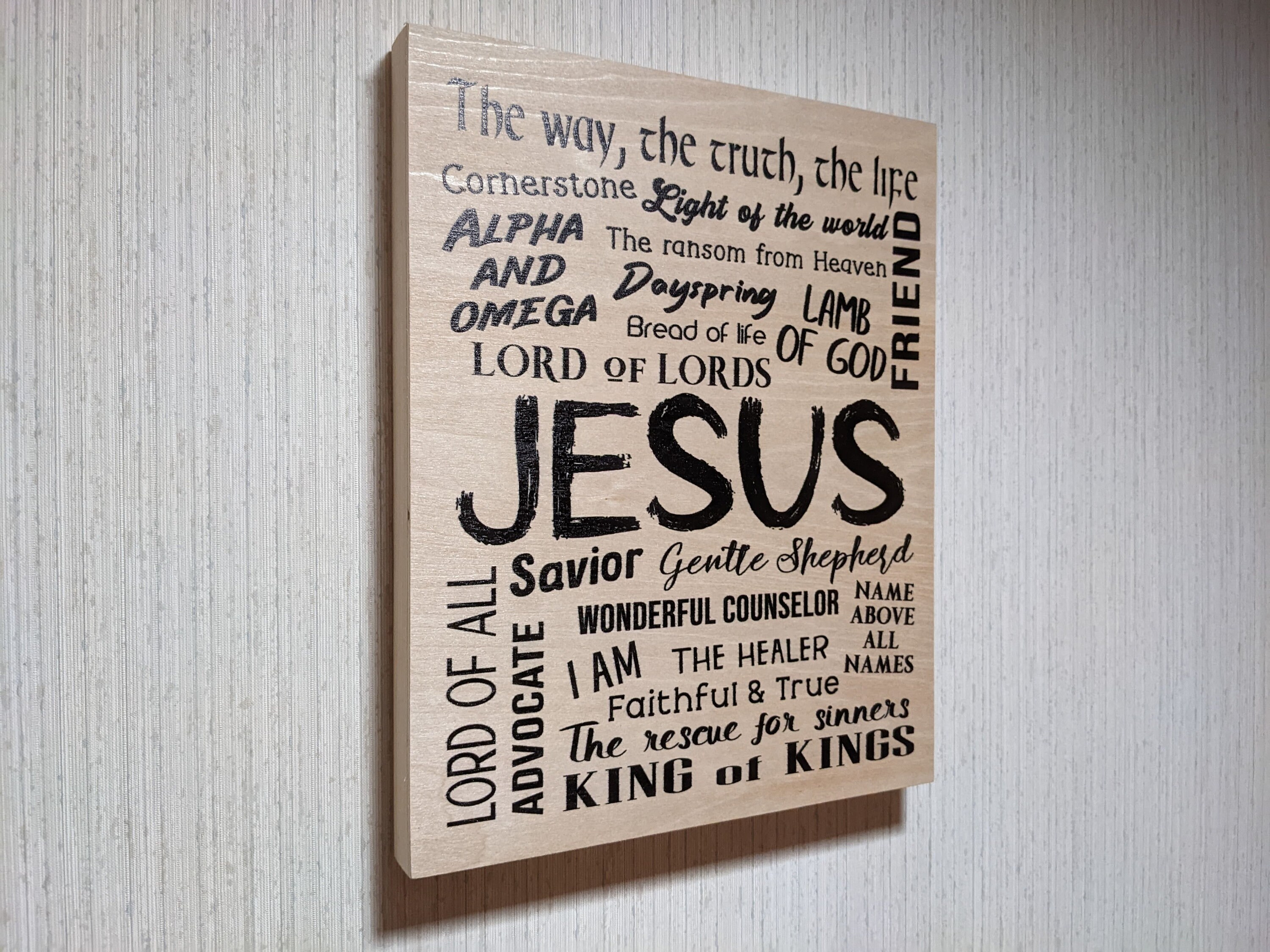 Names of Jesus | Wooden Canvas | Christian Sign - Etsy