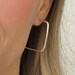Large Square Hoop Earrings Post Hoops Sterling Silver Handmade Jewelry ...