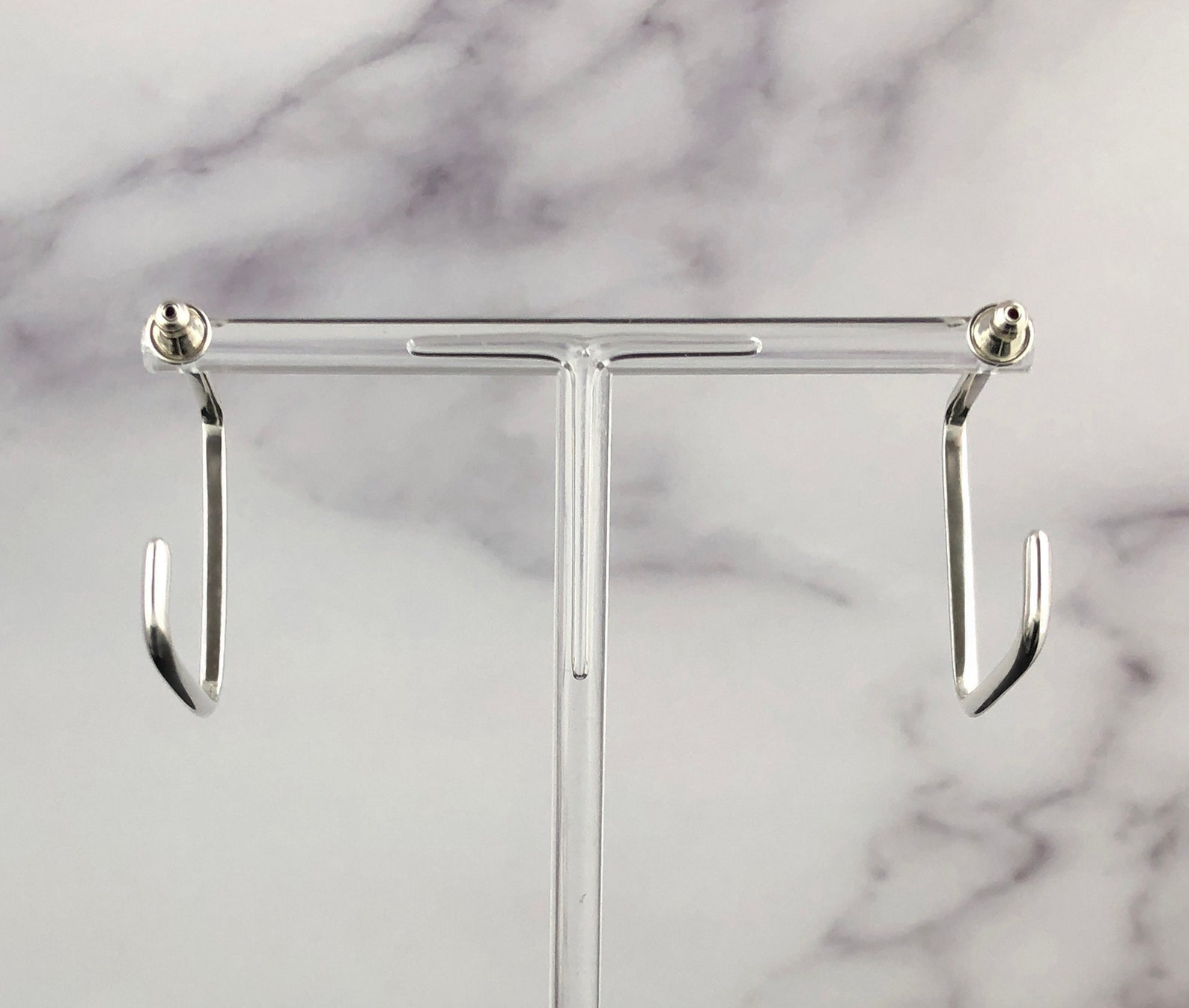 Large Square Hoop Earrings Post Hoops Sterling Silver Handmade Jewelry ...