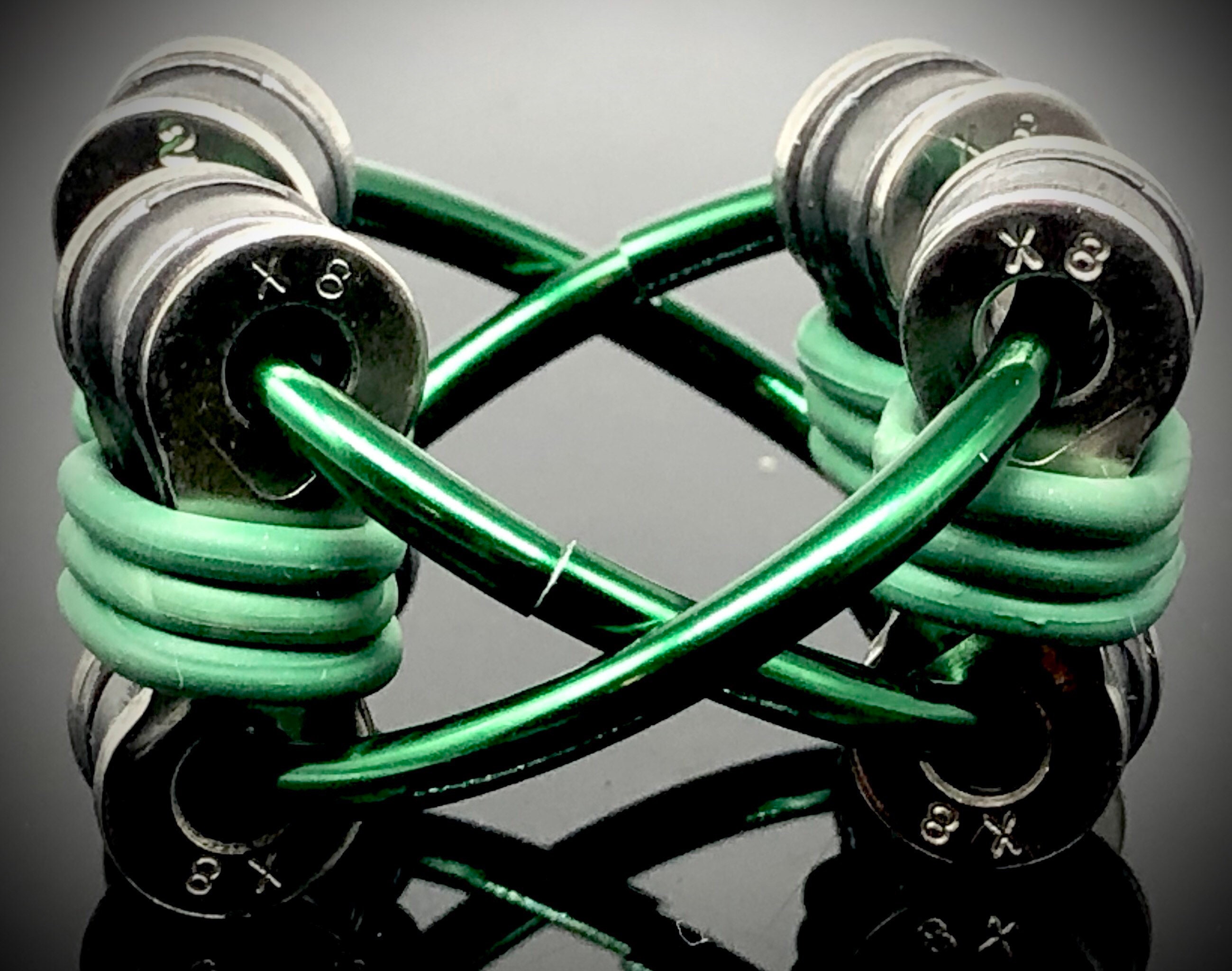 Green Double Stacked Bike Chain Chainmaille Spinner Fidget | Etsy