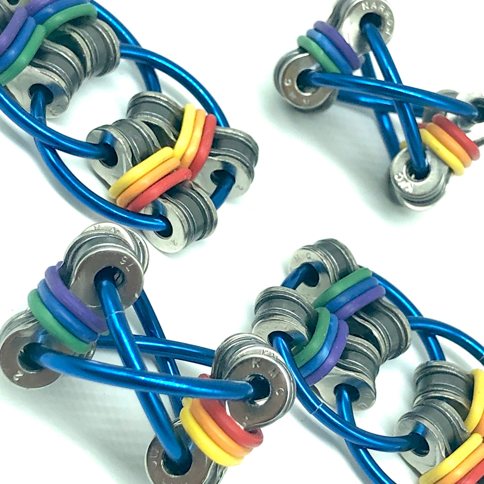 Rainbow Double Stacked Bike Chain Chainmaille Spinner Fidget | Etsy