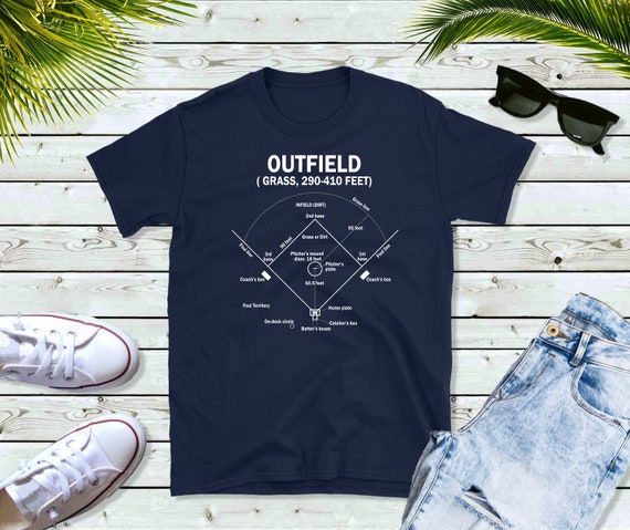 Baseball Field Graphic Baseball Player T-Shirt / Baseball | Etsy