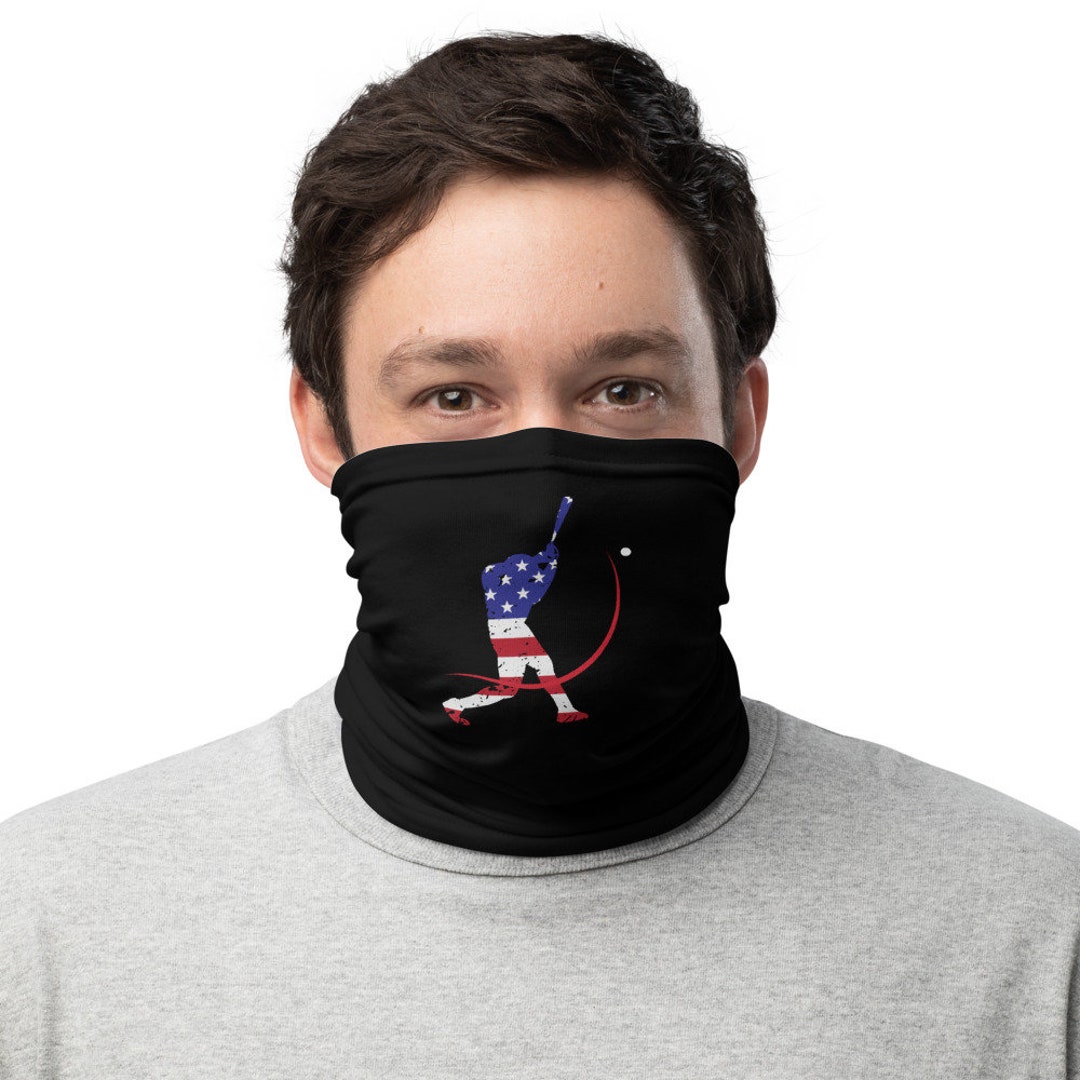 Baseball Hitter American Flag Patriotic Baseball Player Face Mask ...