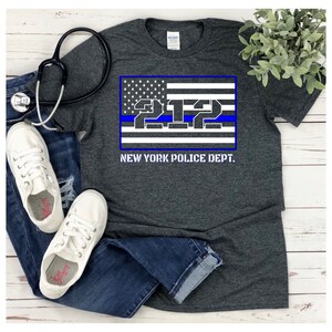 212 Area Code New York Police Department Thin Blue Line Flag - Etsy