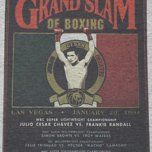 Julio Cesar Chavez Vs Frankie Randall Fight Poster Grey T-shirt Sizes ...