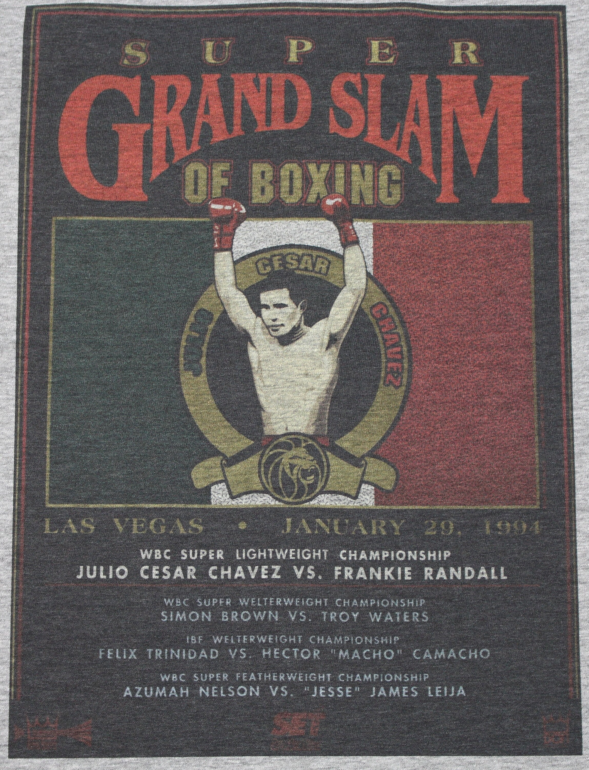 Julio Cesar Chavez Vs Frankie Randall Fight Poster Grey T-shirt Sizes ...