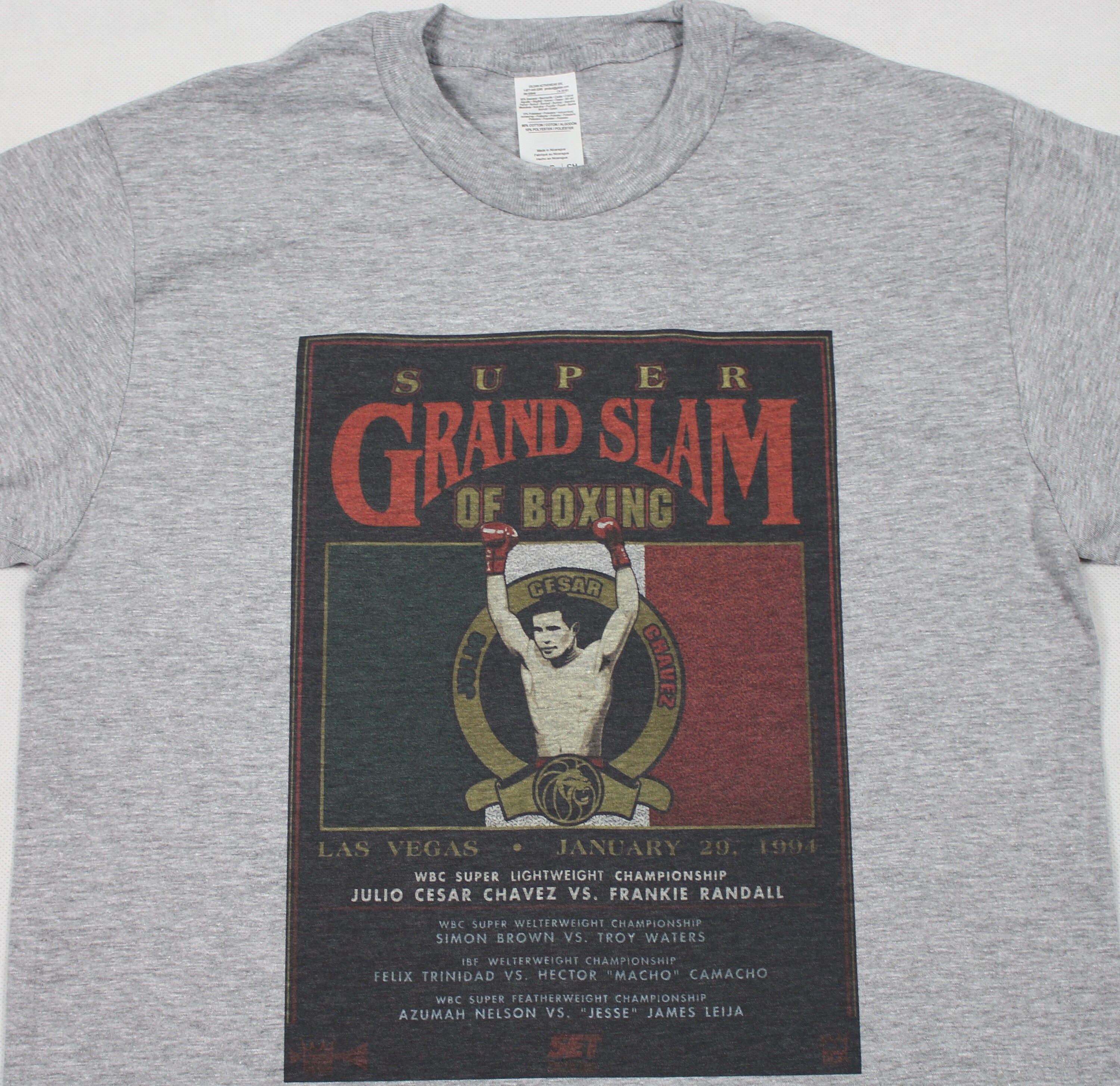 Julio Cesar Chavez Vs Frankie Randall Fight Poster Grey T-shirt Sizes ...