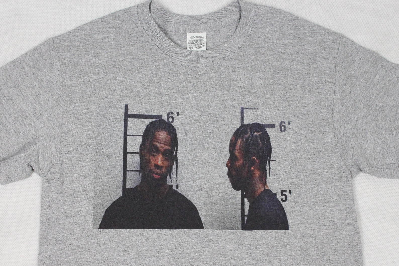 Travis Scott Mugshot Grey T-shirt Sizes Available S-3XL - Etsy