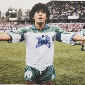 Diego Maradona No Drug Vintage Print White T-shirt Sizes Available S ...