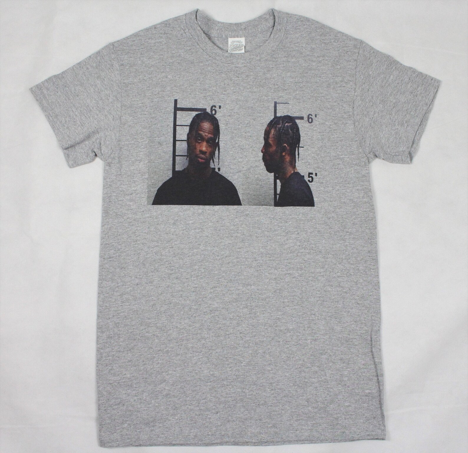 Travis Scott Mugshot Grey T-shirt Sizes Available S-3XL - Etsy