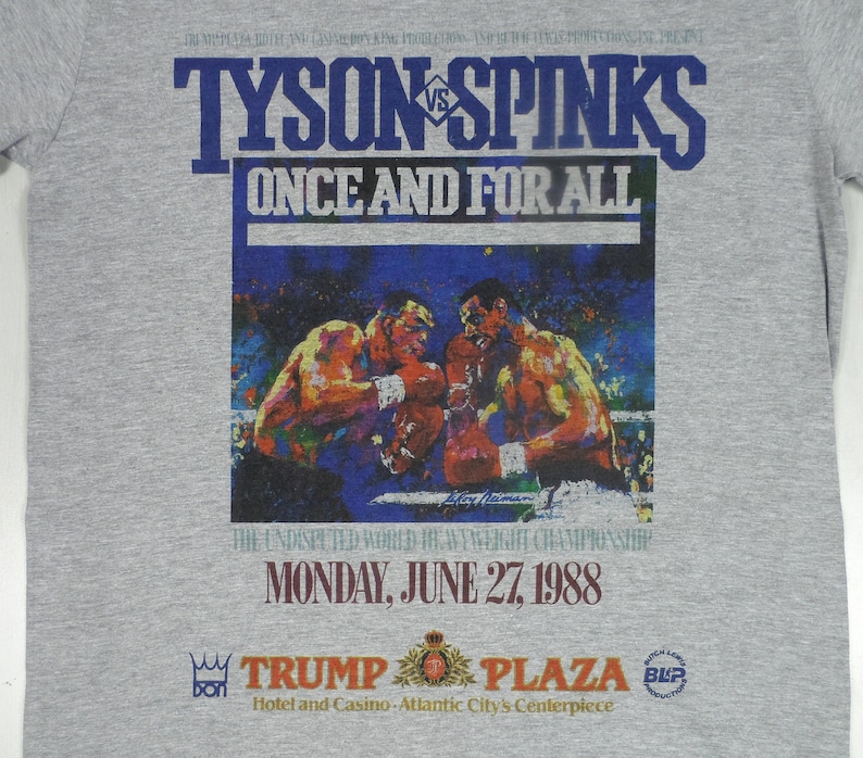 Mike Tyson Vs Michael Spinks fight poster Grey T-shirt sizes | Etsy Mike Tyson Vs Michael Spinks fight poster Grey T-shirt sizes | Etsy