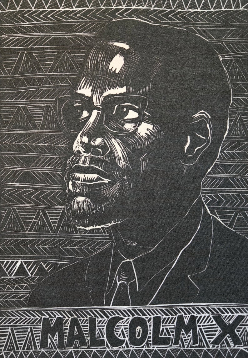 Malcolm X Artwork Poster White T-shirt Sizes Available S-3XL - Etsy