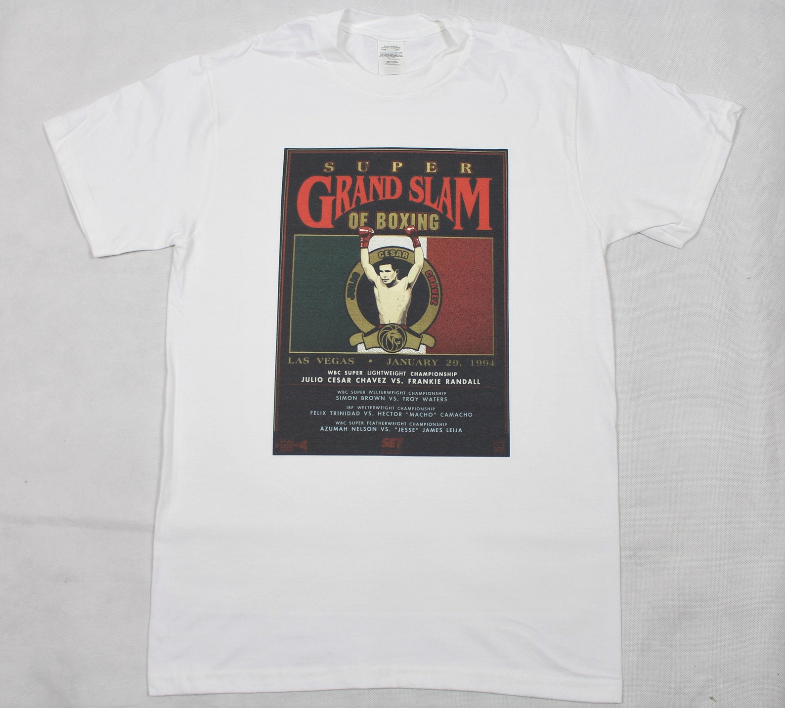 Julio Cesar Chavez Vs Frankie Randall Fight Poster White T-shirt Sizes ...