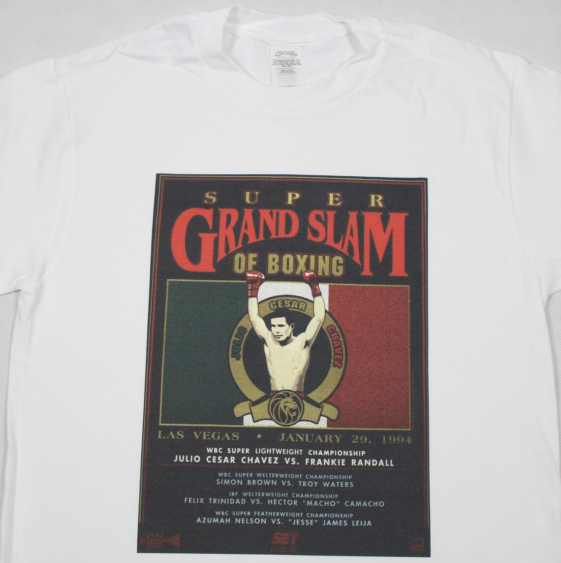 Julio Cesar Chavez Vs Frankie Randall Fight Poster White T-shirt Sizes ...