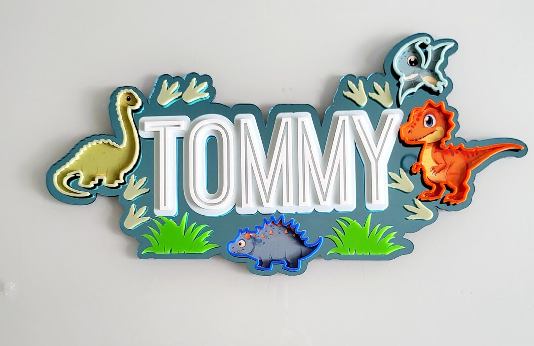 Dinosaur Name Sign Dinosaur Nursery Sign Baby Boy Name Boys Room ...