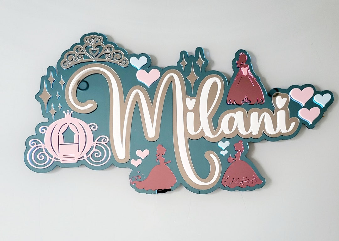 Princess Name Sign, Custom Acrylic Name, Princess Party, Girls Room ...