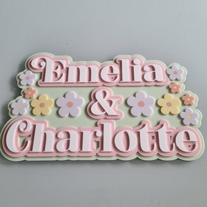 Custom Acrylic Daisy Name Sign: 3D Nursery Decor - Etsy