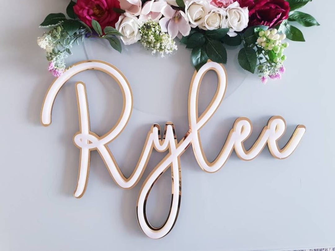 Custom Name Sign -girls Personalised Name - Gold Mirror - Rose Gold ...