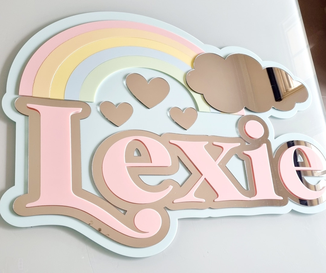 Rainbow Name Sign, Acrylic Name Plaque, Nursery Name Sign, Rainbow ...
