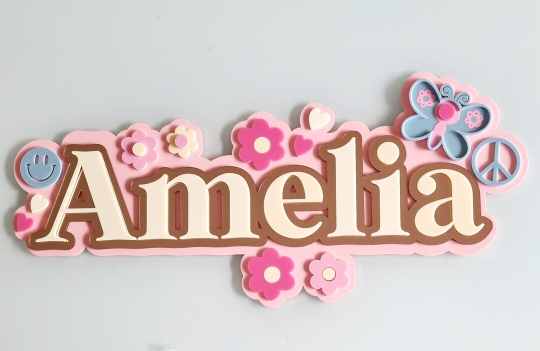 Retro Hippie Name Sign, Groovy Boys Name, Girls Gift,girls Room Name ...