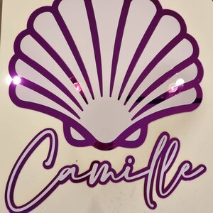 Seashell Plaque | Sea Shell Acrylic Name | Boho Girls Room | Mermaid ...