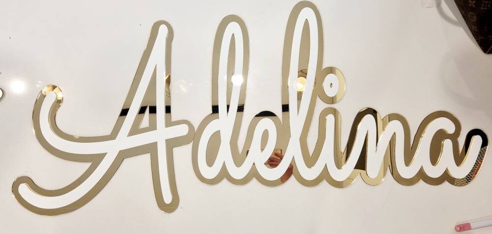 Custom Name Sign girls Personalised Name Gold Mirror Rose - Etsy Australia