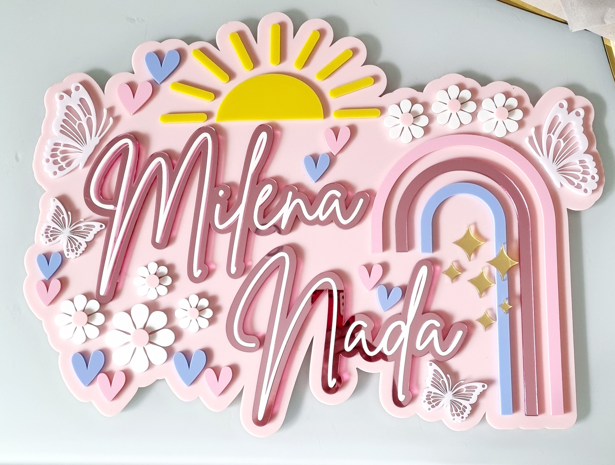 Custom Boho Name Sign – Retro Rainbow Nursery Decor - Etsy