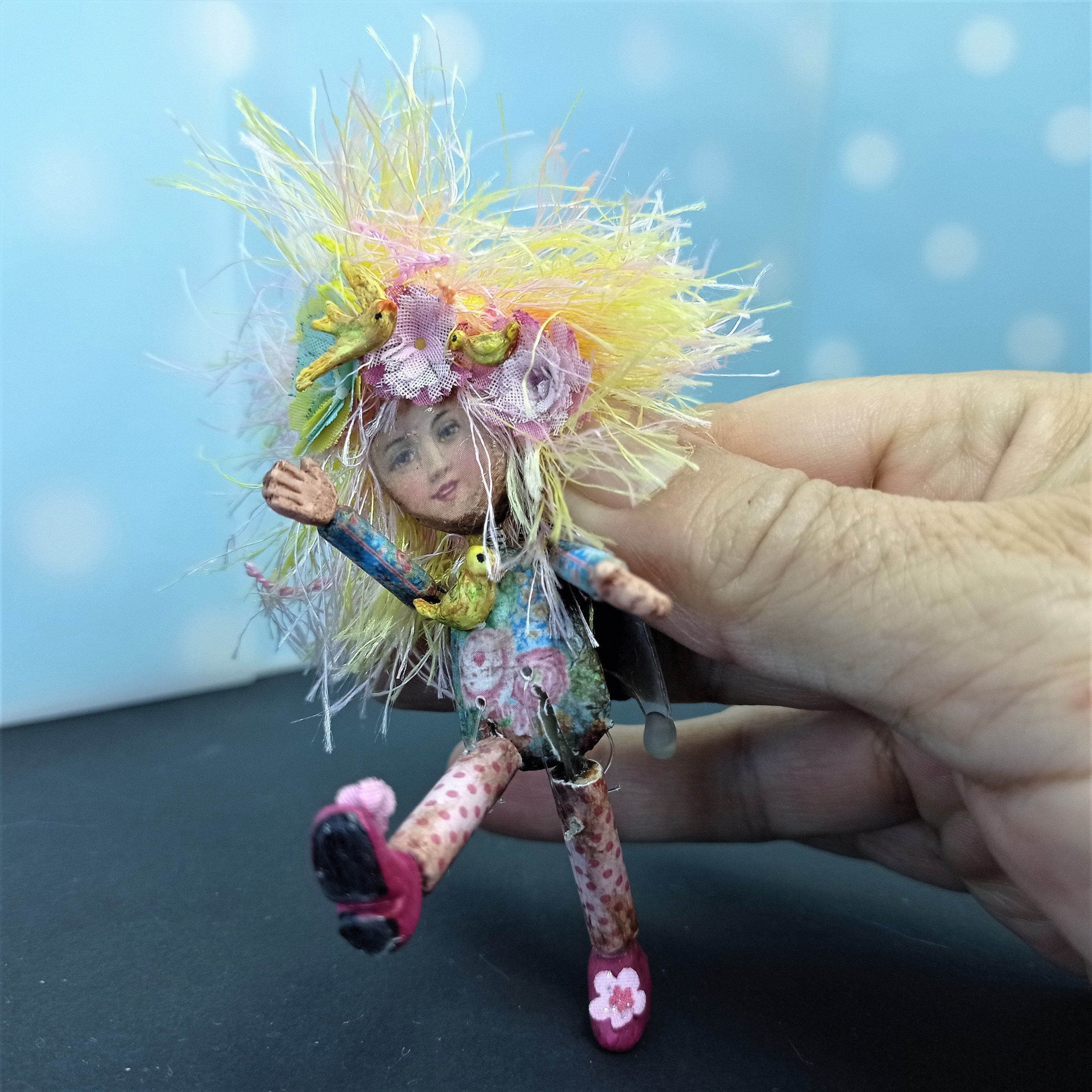 Puppet, Marionette With Birds and Flowers - Etsy