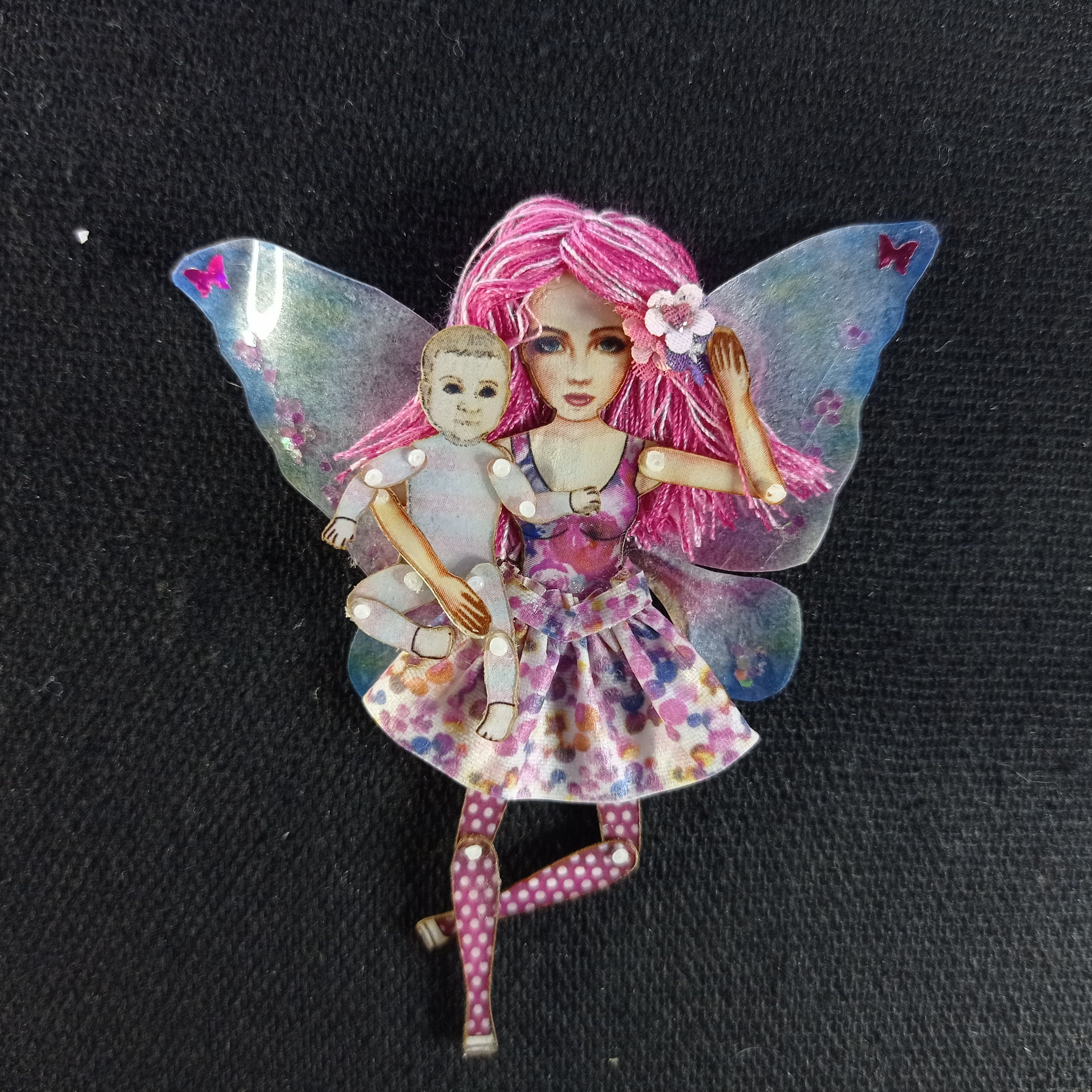 Fairy/butterfly Doll is Articulated Like a Paper Puppet. Doll With a ...