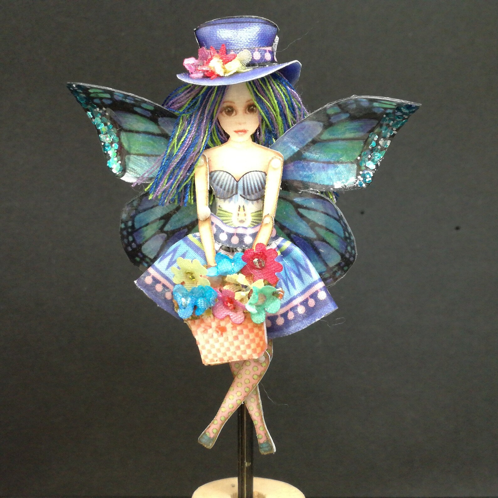 Fairy/butterfly Doll is Articulated Like a Paper Puppet. Doll With Pink ...