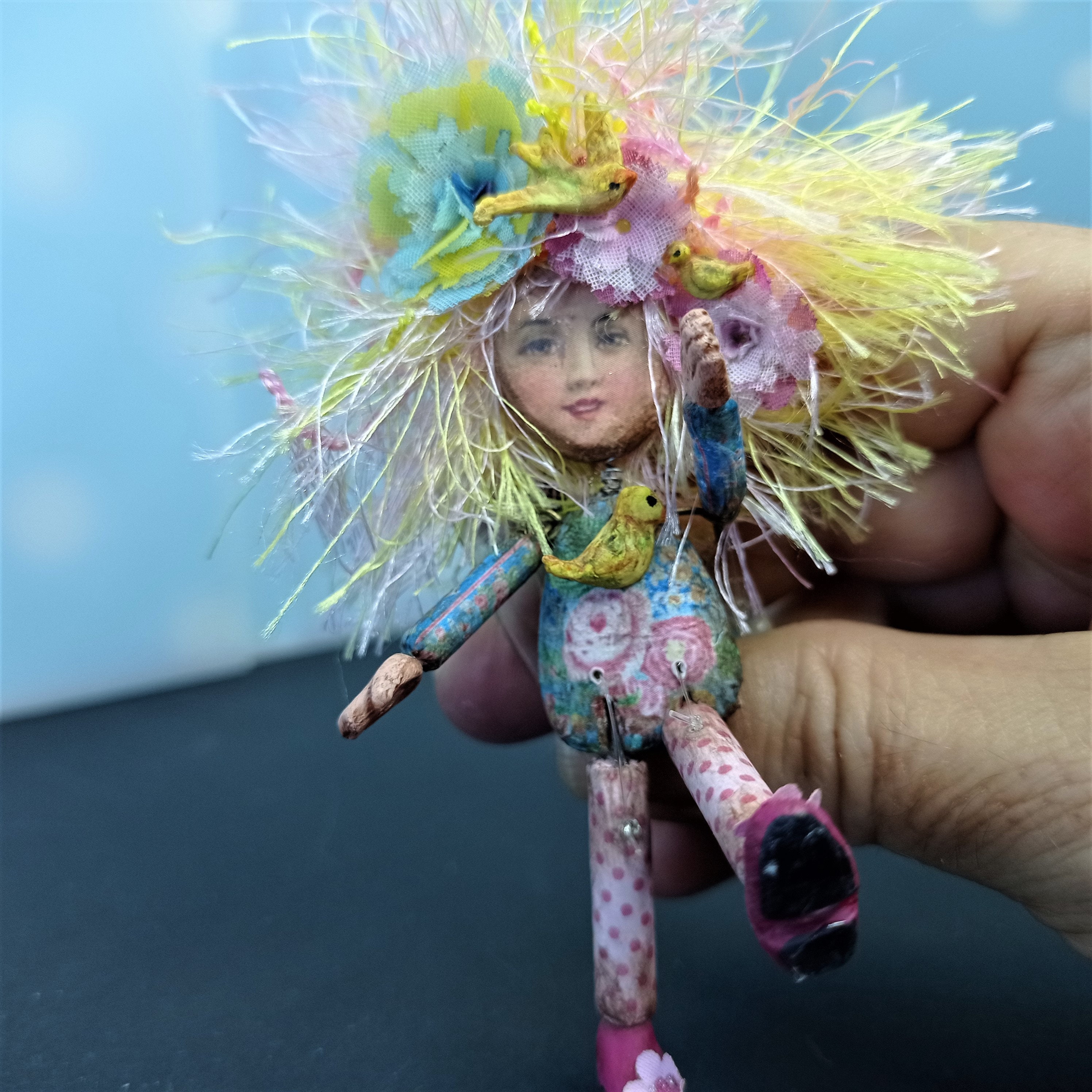 Puppet, Marionette With Birds and Flowers - Etsy