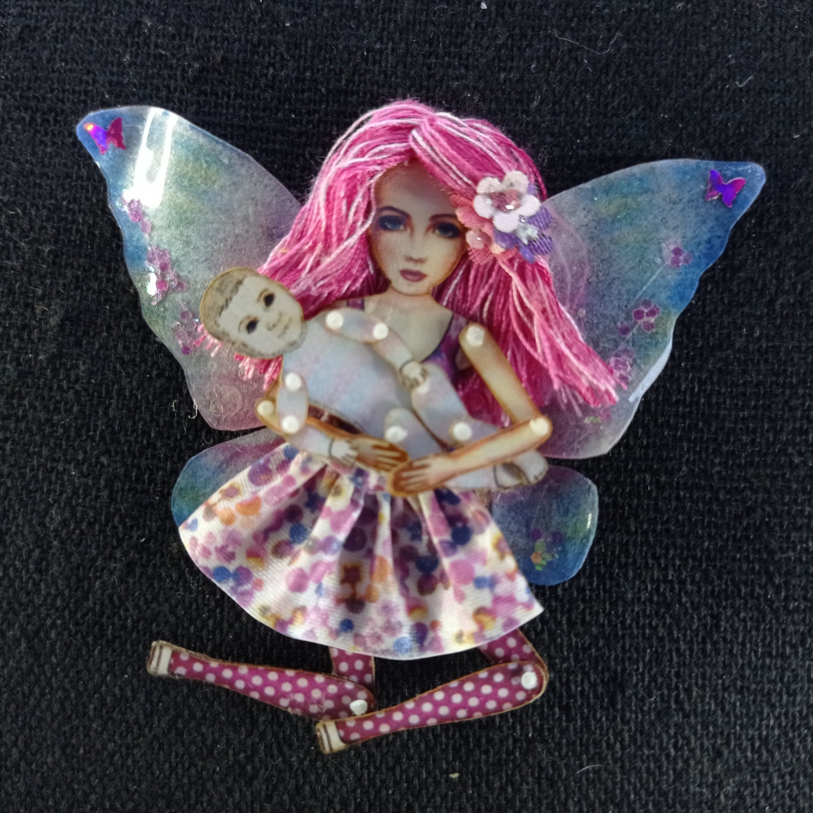 Fairy/butterfly Doll is Articulated Like a Paper Puppet. Doll With a ...
