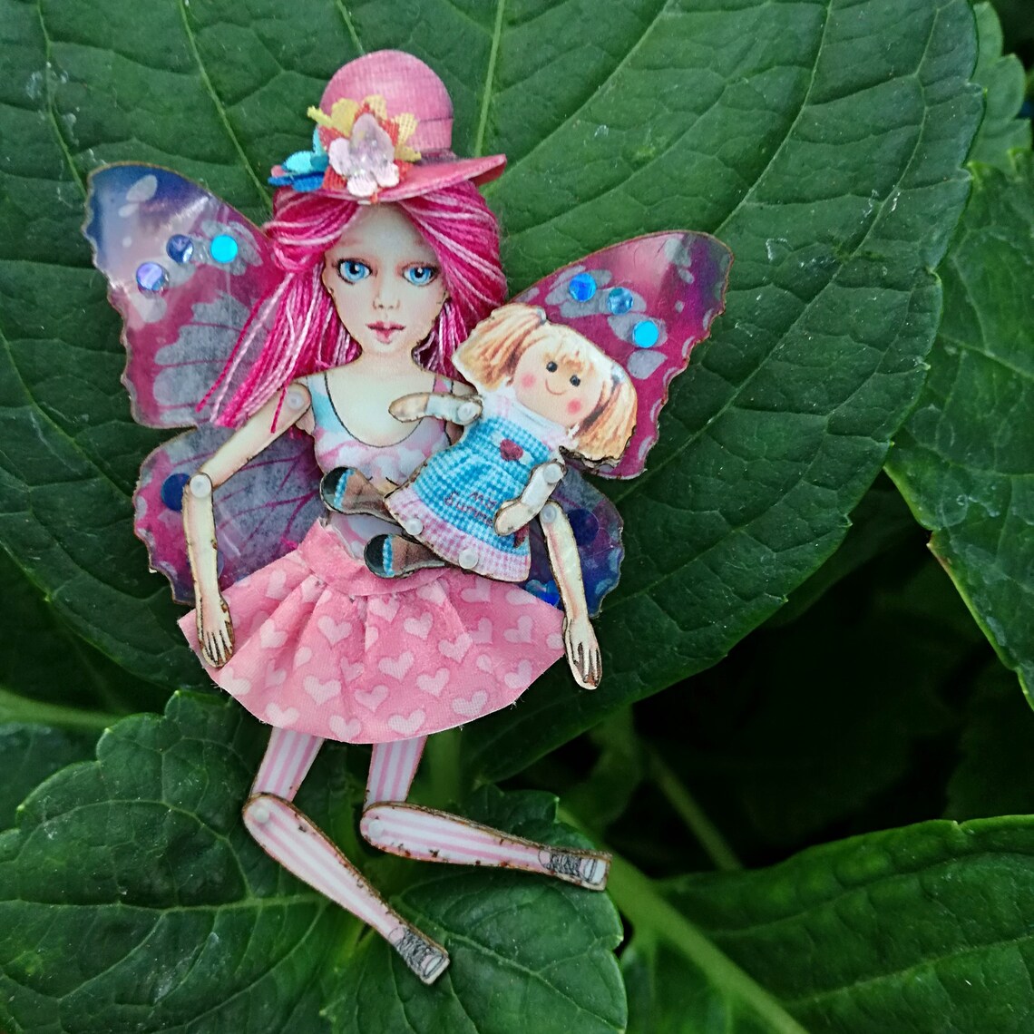 Fairy/butterfly Doll is Articulated Like a Paper Puppet. Doll With a ...