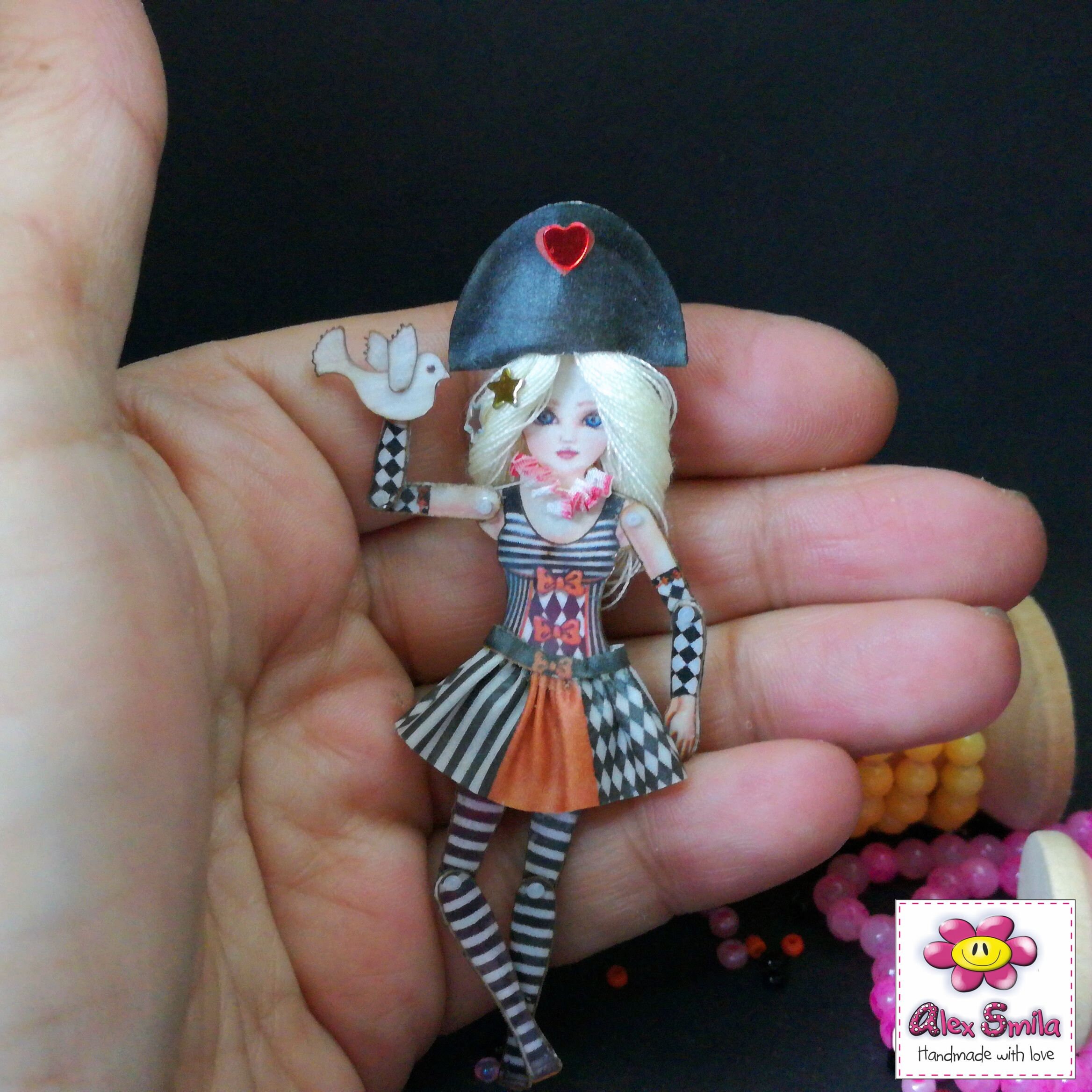 Colombian, Pierrot or Harlequin Doll is Articulated Like a Paper Puppet ...