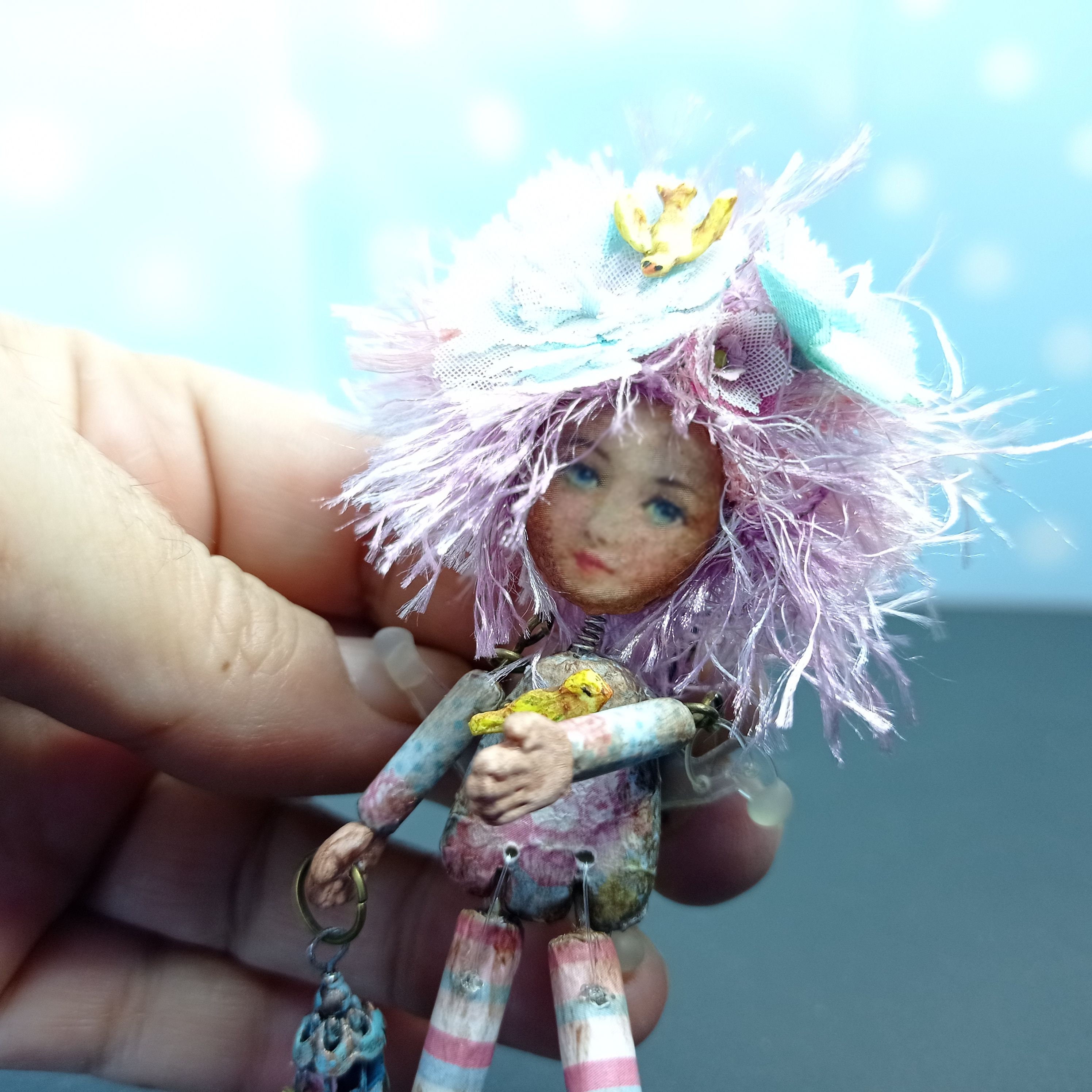 Puppet, Marionette With Bird Cage With Flowers - Etsy