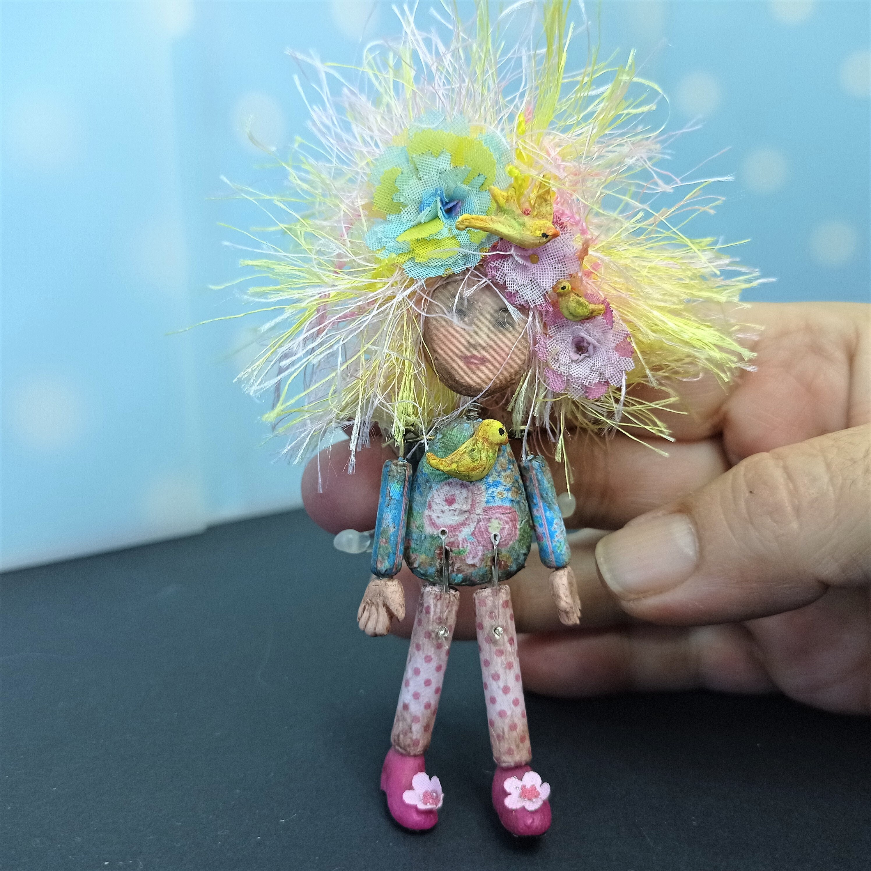 Puppet, Marionette With Birds and Flowers - Etsy