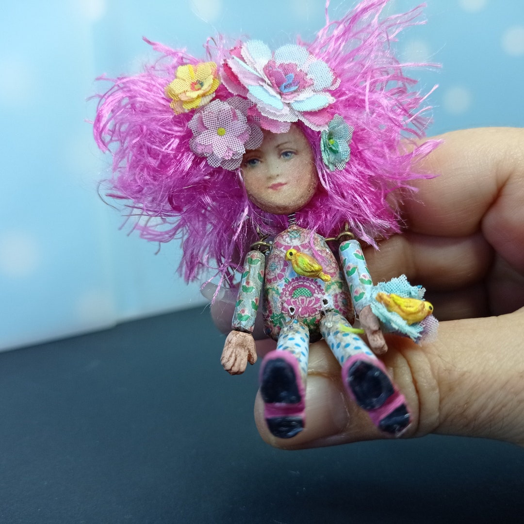 Puppet, Marionette With a Flower Bouquet With Bird - Etsy