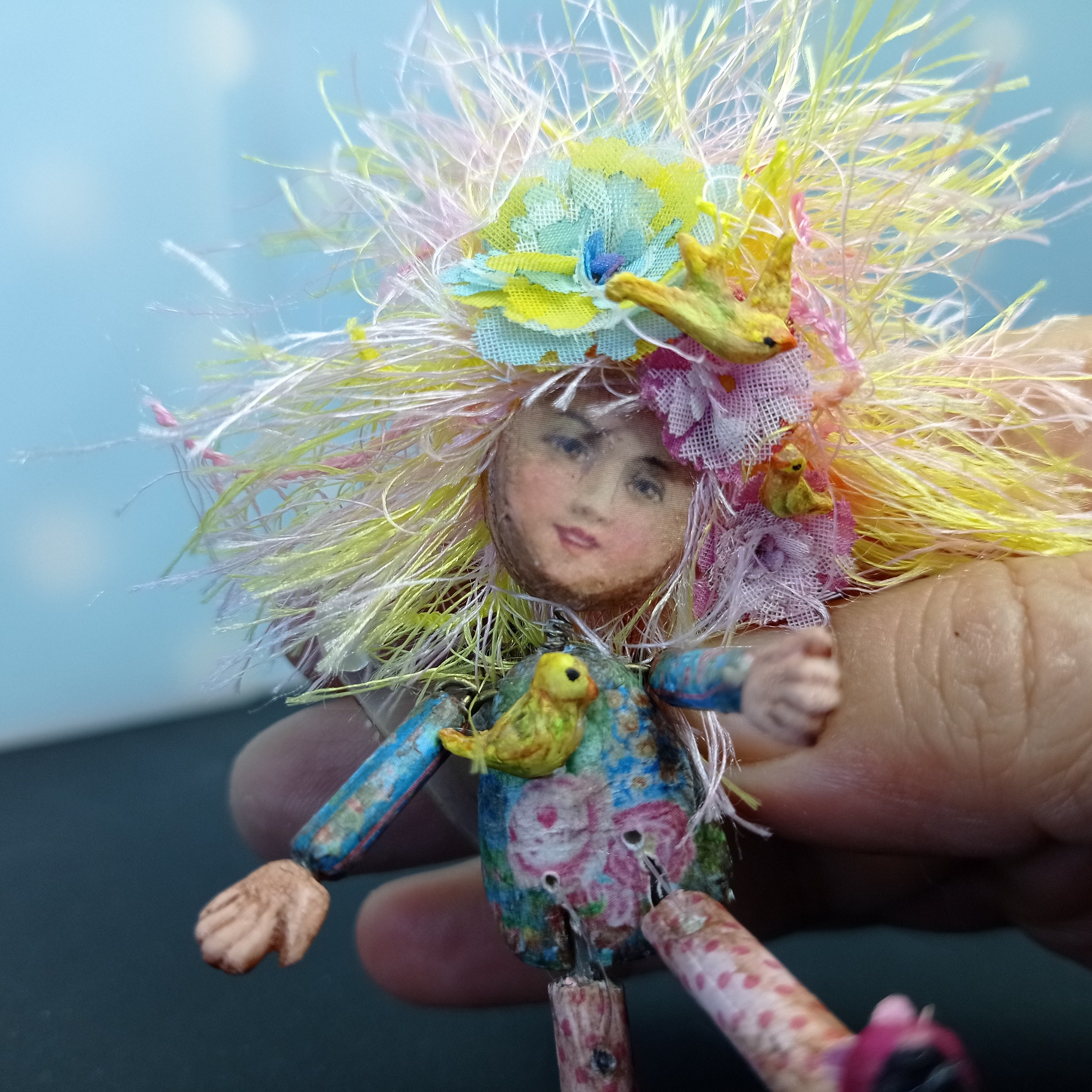 Puppet, Marionette With Birds and Flowers - Etsy