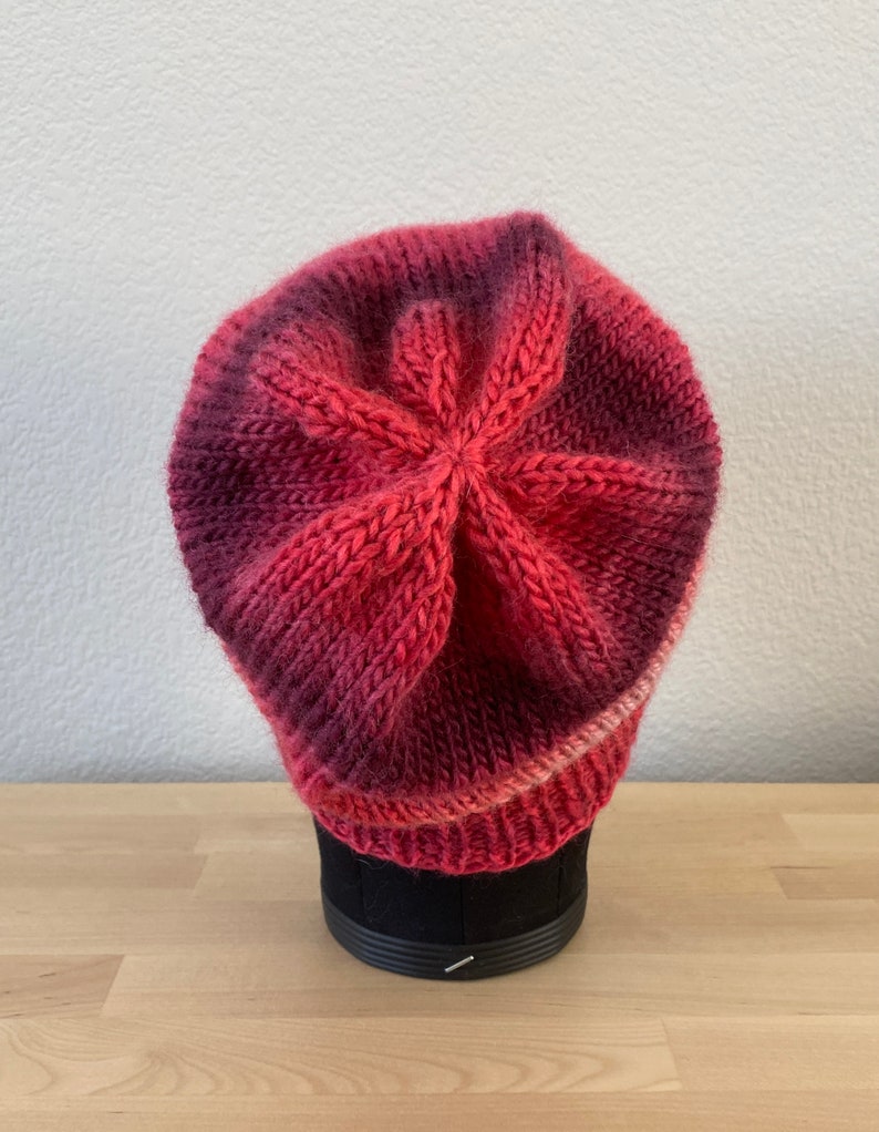 2 in 1 Slouchy and Fitted Handmade Hand Knit Superwash Wool Ombre ...
