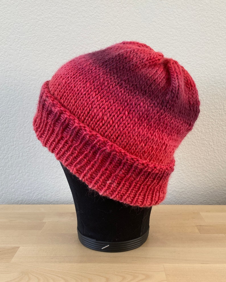 2 in 1 Slouchy and Fitted Handmade Hand Knit Superwash Wool Ombre ...